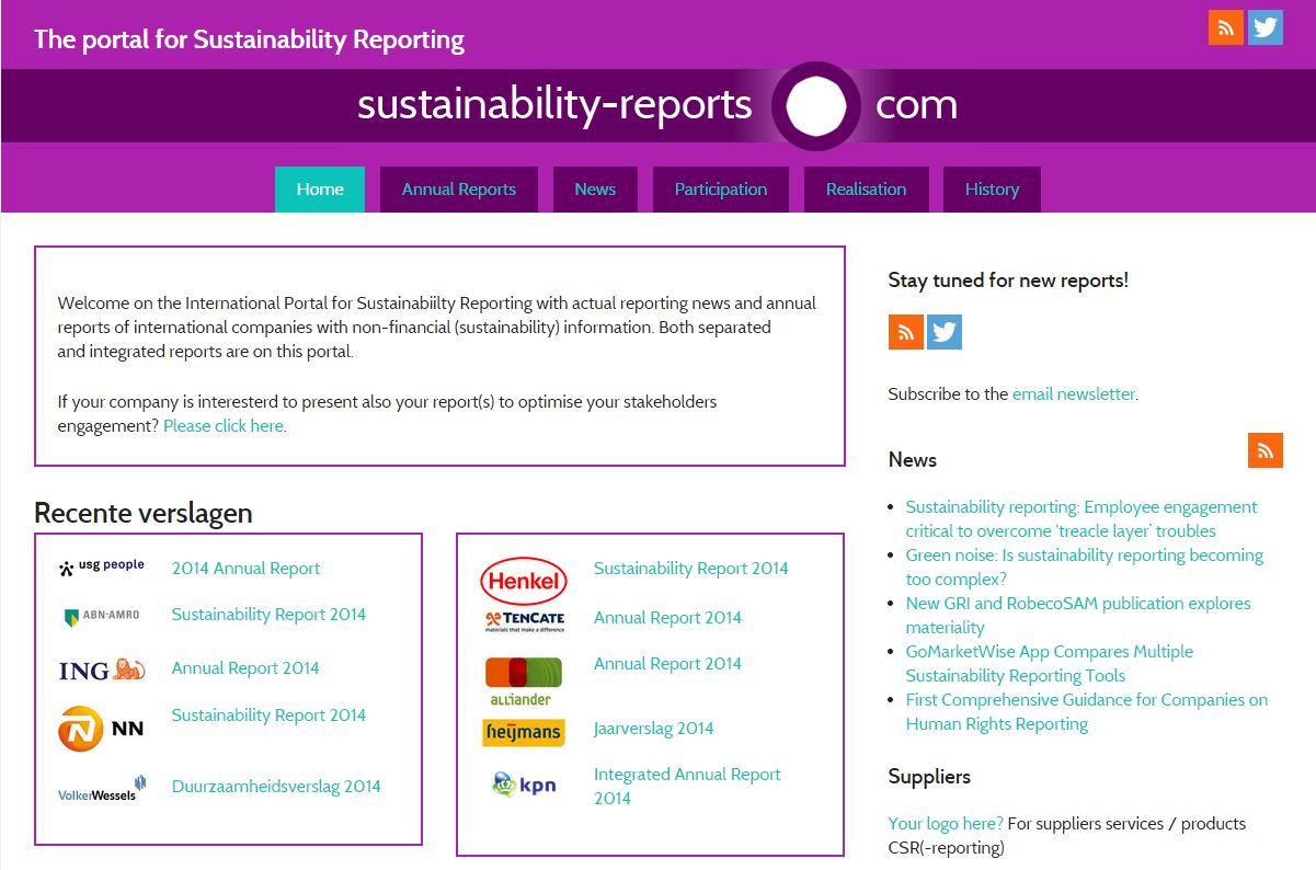A brand new webportal for Sustainability Reporting with a history of 18 ...
