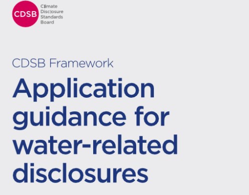 Consultation: The CDSB Framework application guidance for water-related ...