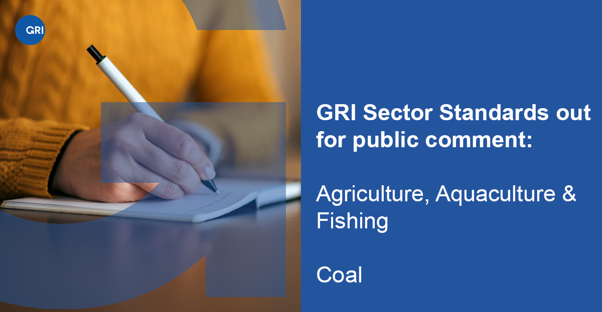 Public comment open for two draft GRI Sector Standards – covering ...